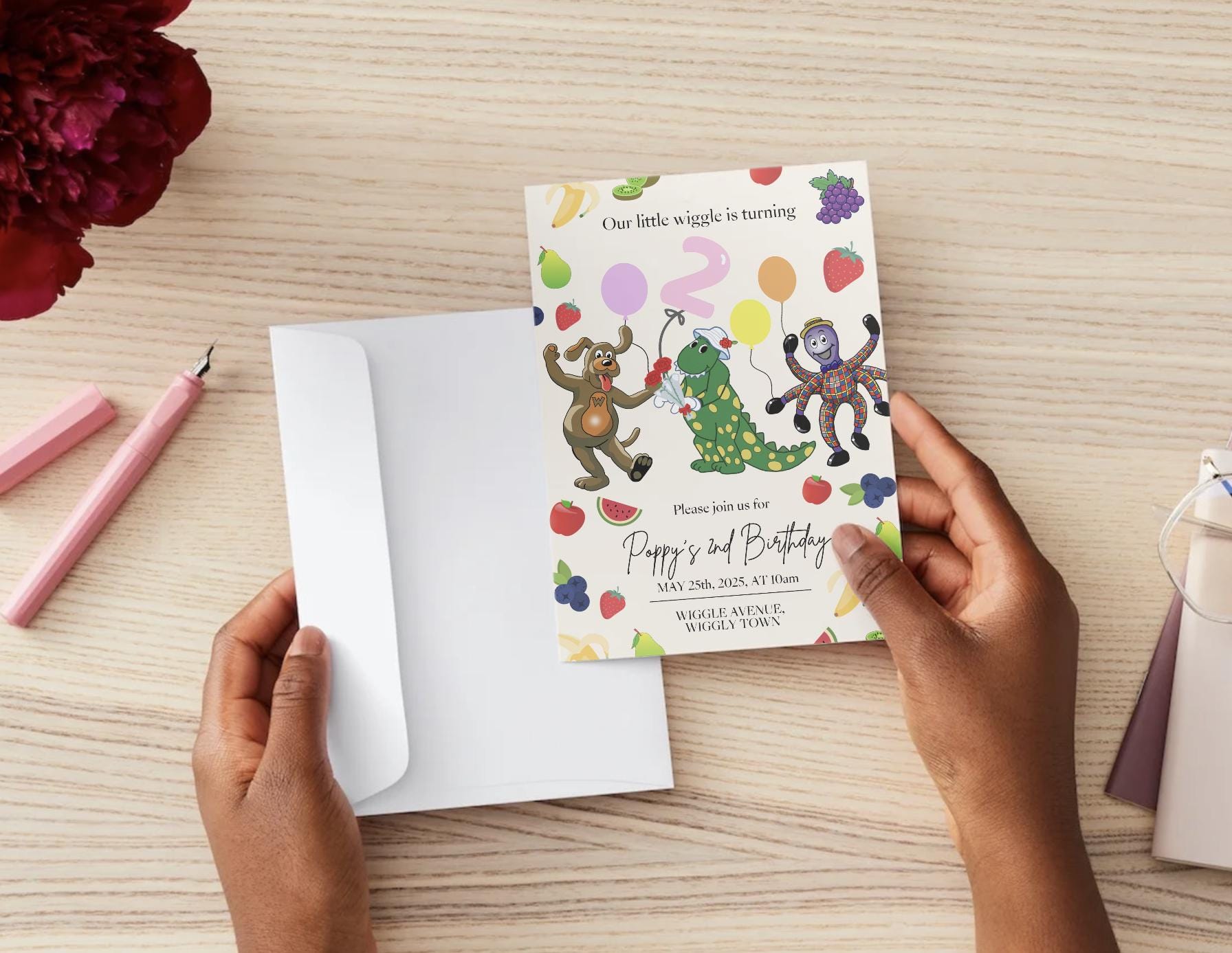 The Wiggles Fruit Salad Customisable Birthday Party Invitation, Dorothy ...