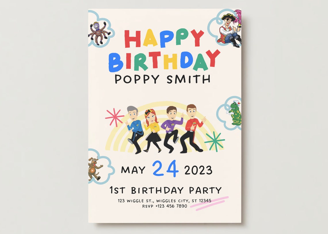 The Wiggles Birthday Invitation - Etsy Australia