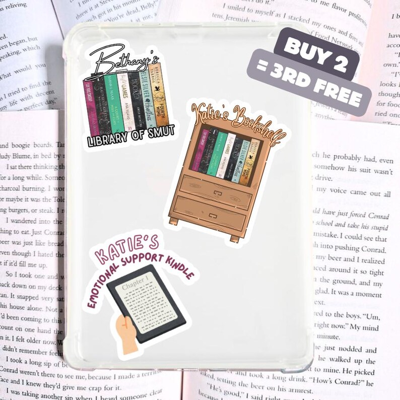 Custom Book Stack Sticker, Customised Book Sticker, Personalised Name ...