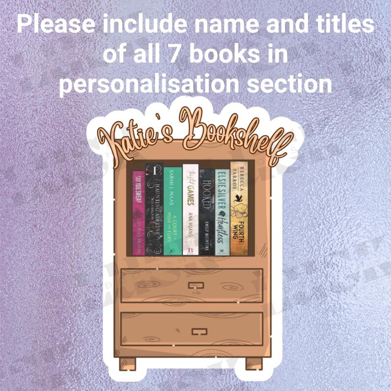 Custom Book Stack Sticker, Customised Book Sticker, Personalised Name ...