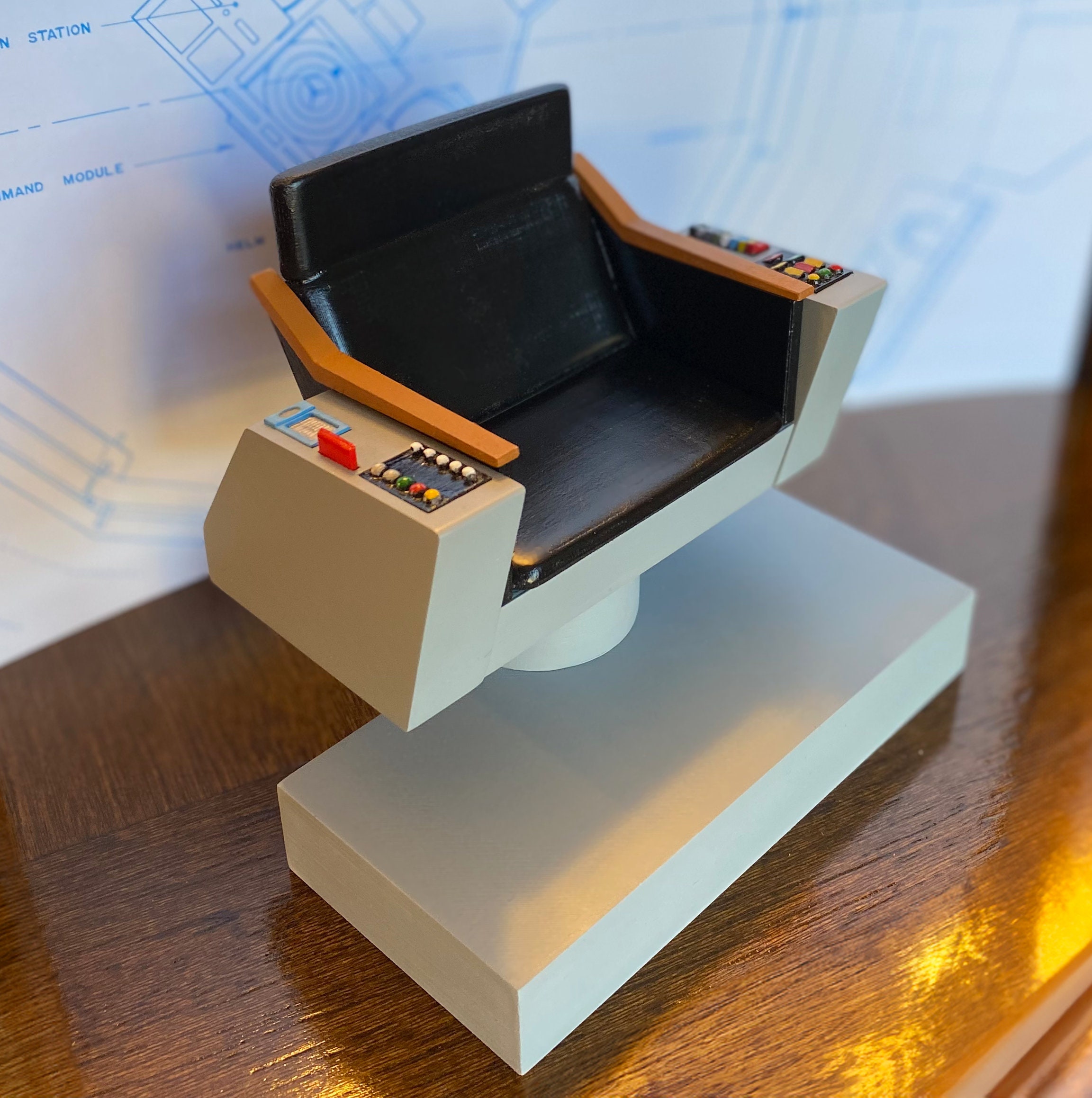 Star Trek Mego Scaled Captain's Command Chair (figure Not Included) - Etsy