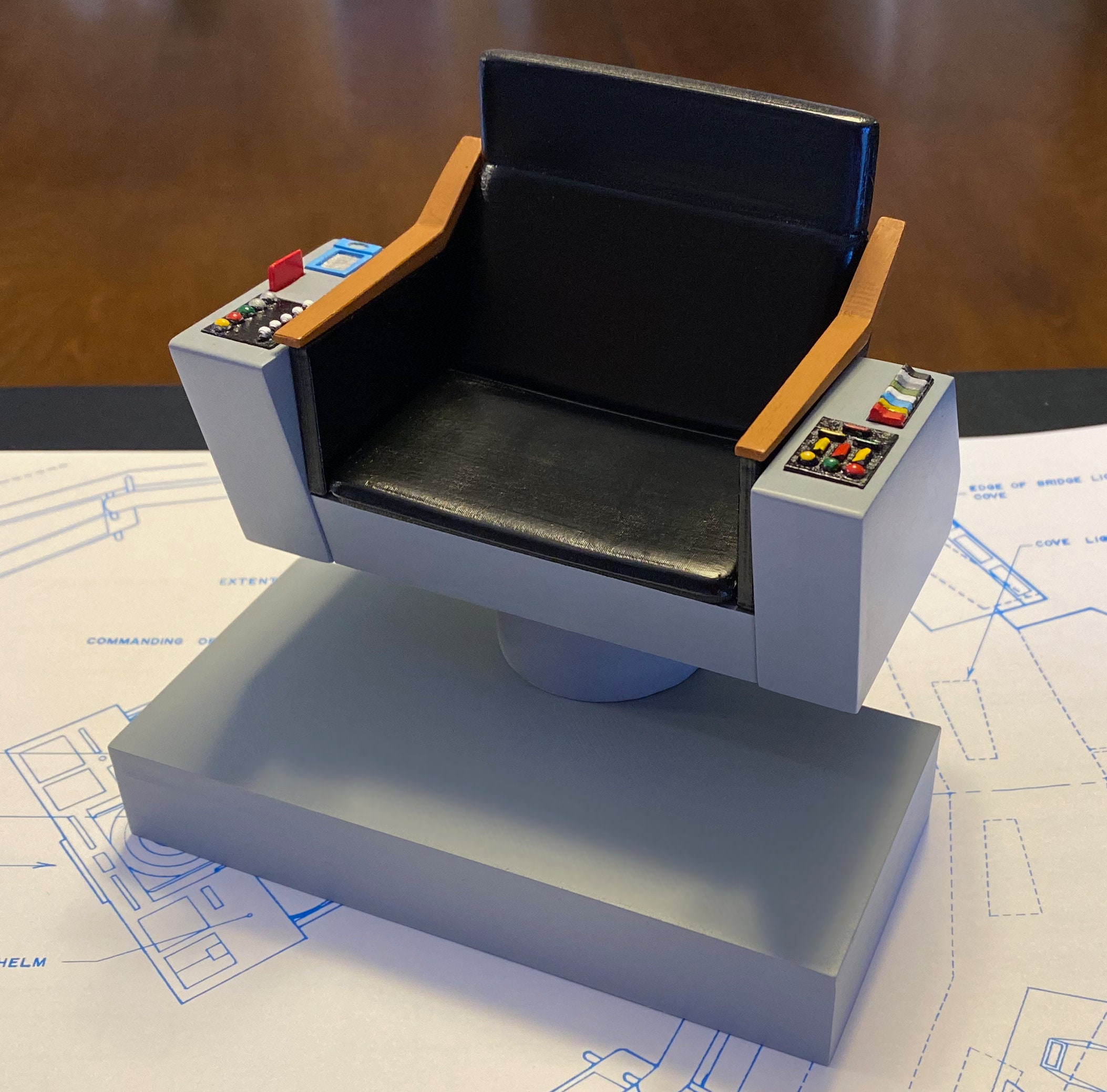 Star Trek Mego Scaled Captain's Command Chair (figure Not Included) - Etsy