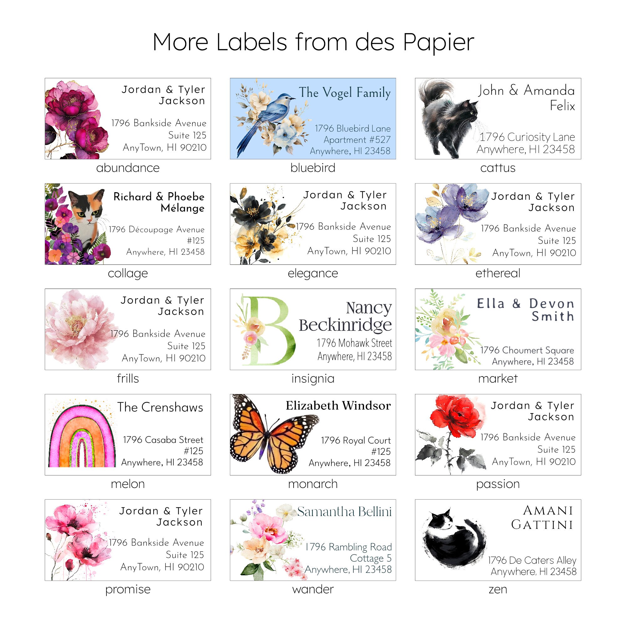 40 Zen Artwork of Black & White Tuxedo Cat Sleeping Personalized Return ...