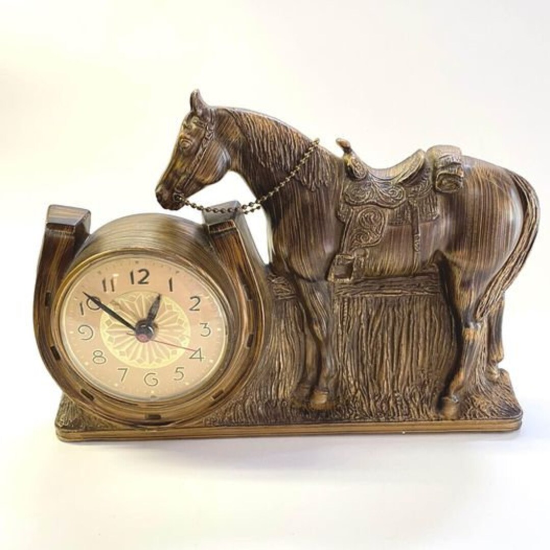 Vintage Mastercraft Electric Clock With Horse and Lucky Horseshoe ...