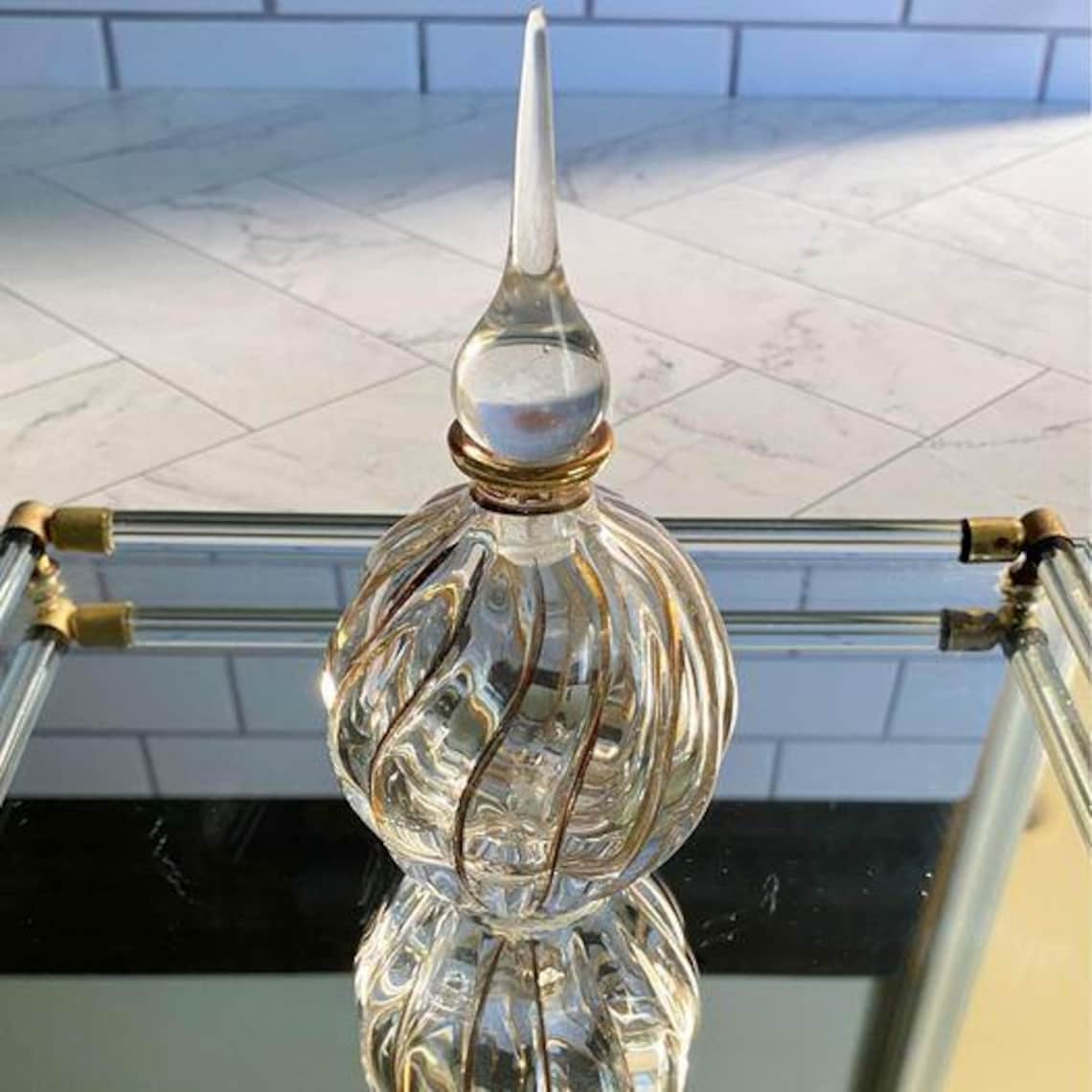 Vanity Mirror Tray With 2 Vintage Glass Perfume Bottles - Etsy