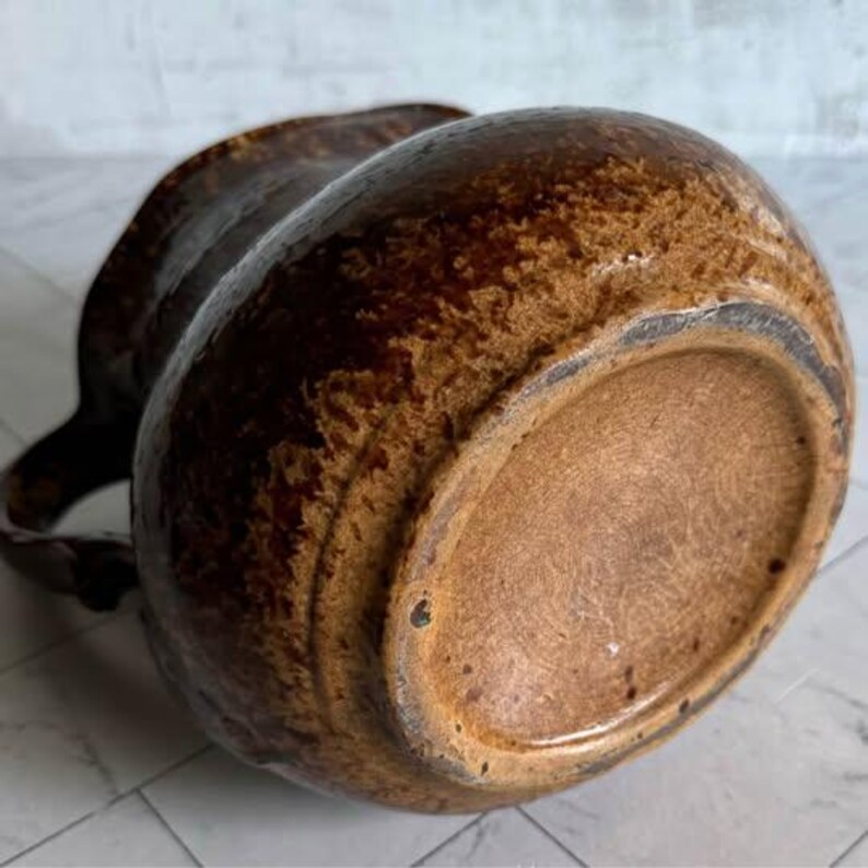 2 Antique Rockingham Glaze Yellow Ware Pieces - Large Pitcher & Bowl ...