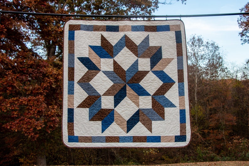 Carpenter Star, Quilt, Classic Lap Quilt, Quilt, Handmade Quilt, Gift ...