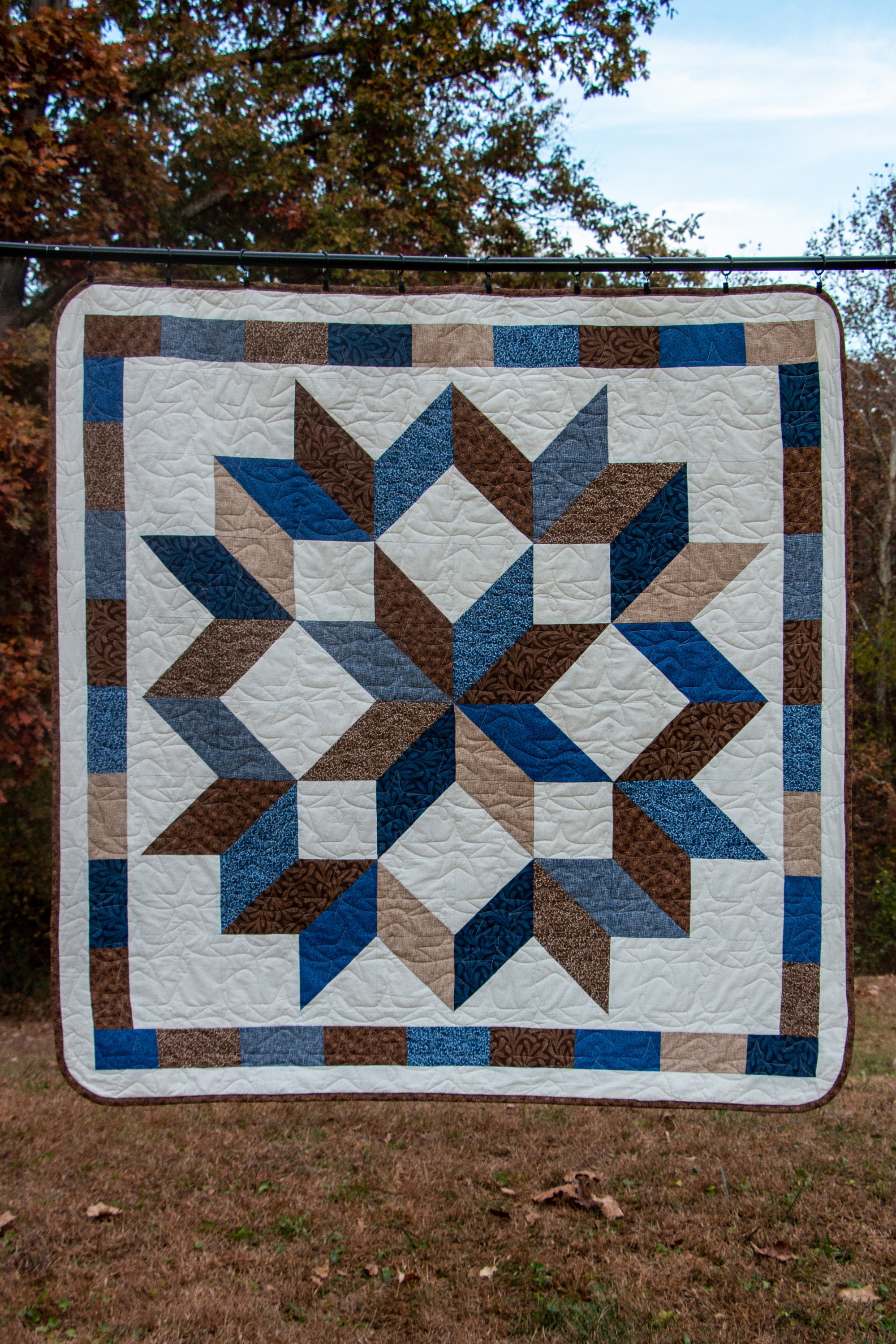 Carpenter Star, Quilt, Classic Lap Quilt, Quilt, Handmade Quilt, Gift ...