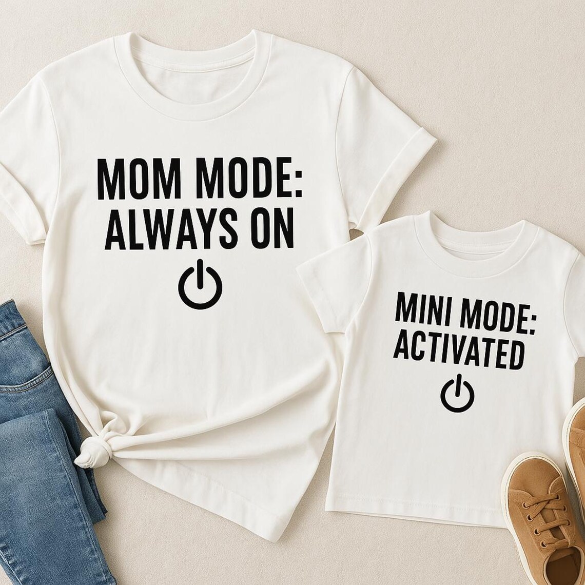 Mom + Mini Mode PNG Bundle | Matching Shirt Design | Editable Canva ...