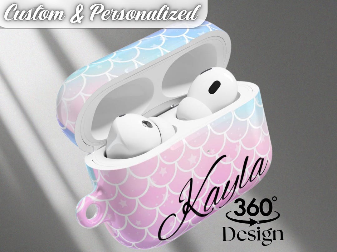 Personalized Mermaid AirPod Case, Cute Custom Earbud Cover, Fun Gift ...