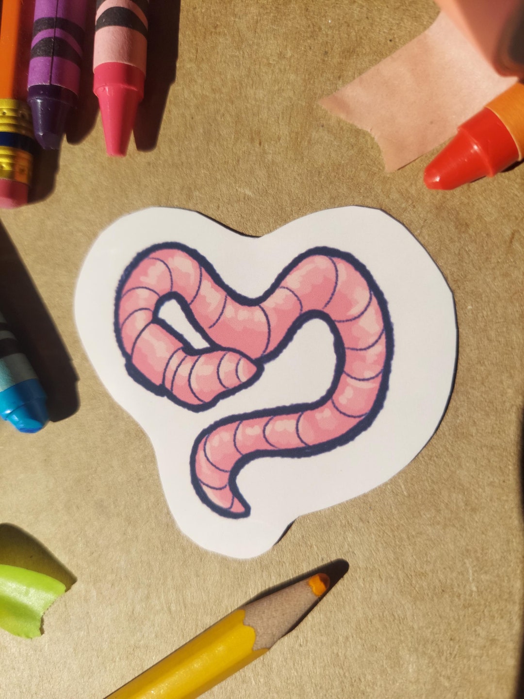 Big Earthworm Sticker - Etsy