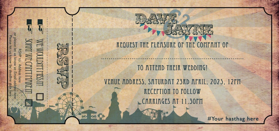 Fairground Wedding Invitation - Etsy