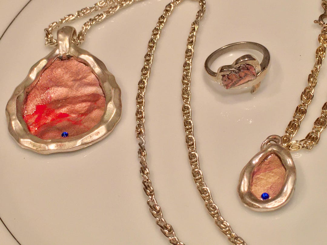 Rare Exquisite Cadillac Ranch Graffiti Fordite Pendant Necklace 18 and ...