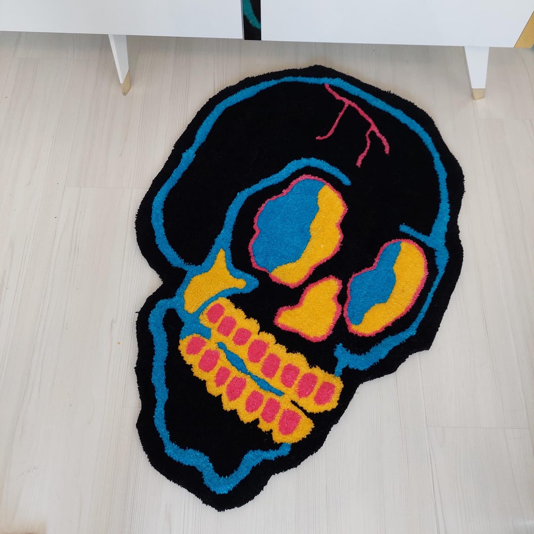 Skull Rug,tufted Rug,gothic Rug,living Room Rug,fear Rug,fear Decor ...