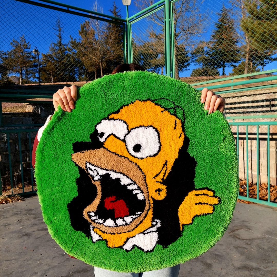Simpsons Tufted Rug,cartoon Character Rug,tufted Rug,tufting Fluffy ...