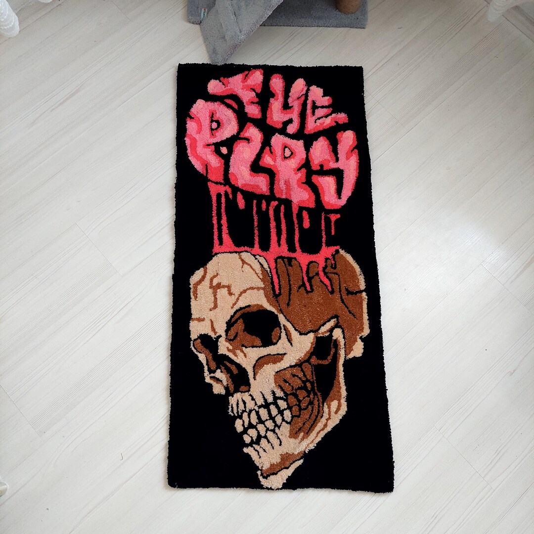 Skull Rug,tufted Rug,custom Rug,%100 Handmade Rug,skeleton Rug, Fear ...