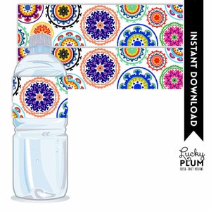 Fiesta Water Bottle Label / Mexican Water Bottle Label / Fiesta Napkin ...