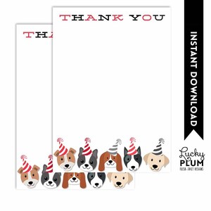 Dog Thank You Note Card / Puppy Thank You Note Card / Doggie Thank You ...
