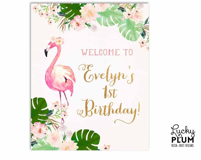 Flamingo Welcome Sign / Tropical Welcome Sign / Flamingo Welcome Sign ...