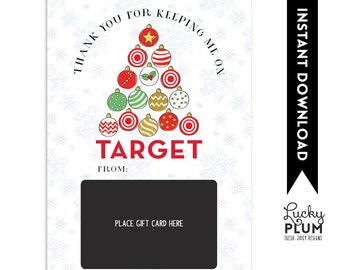 Target Gift Card Holder / Teacher Thank You Card / Christmas Gift Card ...