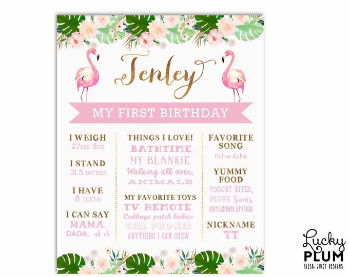 Flamingo Birthday Board / Tropical Birthday Board / Luau - Etsy