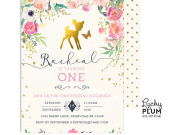 Bambi invitation | Etsy