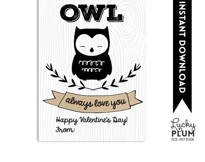 Owl Be Your Friend Valentine Printable / Owl Valentine Printable Tag ...