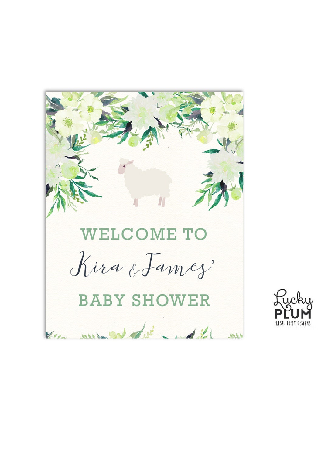 Lamb Welcome Sign / Sheep Welcome Sign / Woodland Welcome Sign / Flower ...