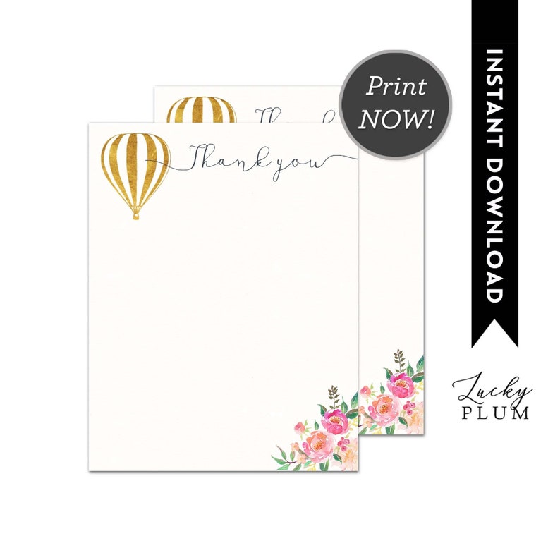 Hot Air Balloon Time Capsule Sign Poster and Note / Watercolor | Etsy