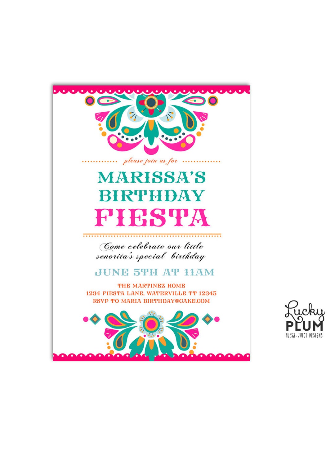 Fiesta Birthday Invitation / Papel Picado Birthday Invitation / Mexican ...