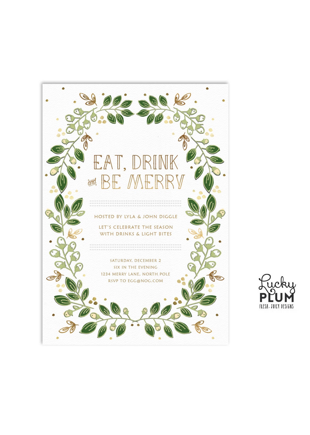 Holiday Party Invitation / Christmas Party Invitation / Glam Christmas ...