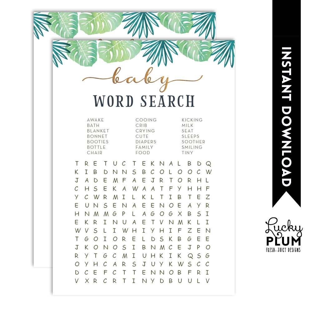 Safari Baby Word Search / Jungle Animal Word Search / Elephant | Etsy