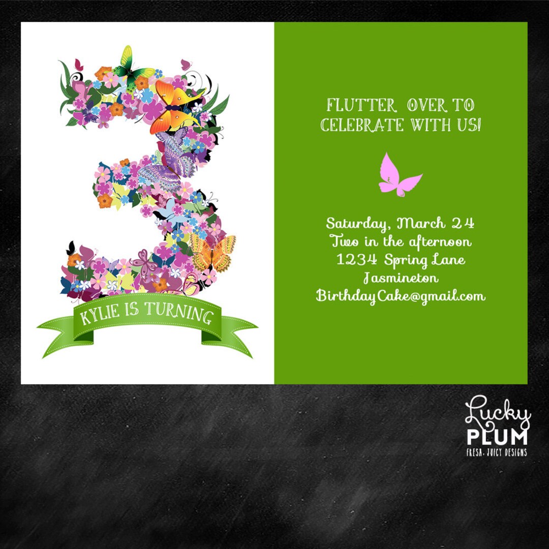 Springtime Floral Birthday Invitation / Modern Flower Invite / - Etsy