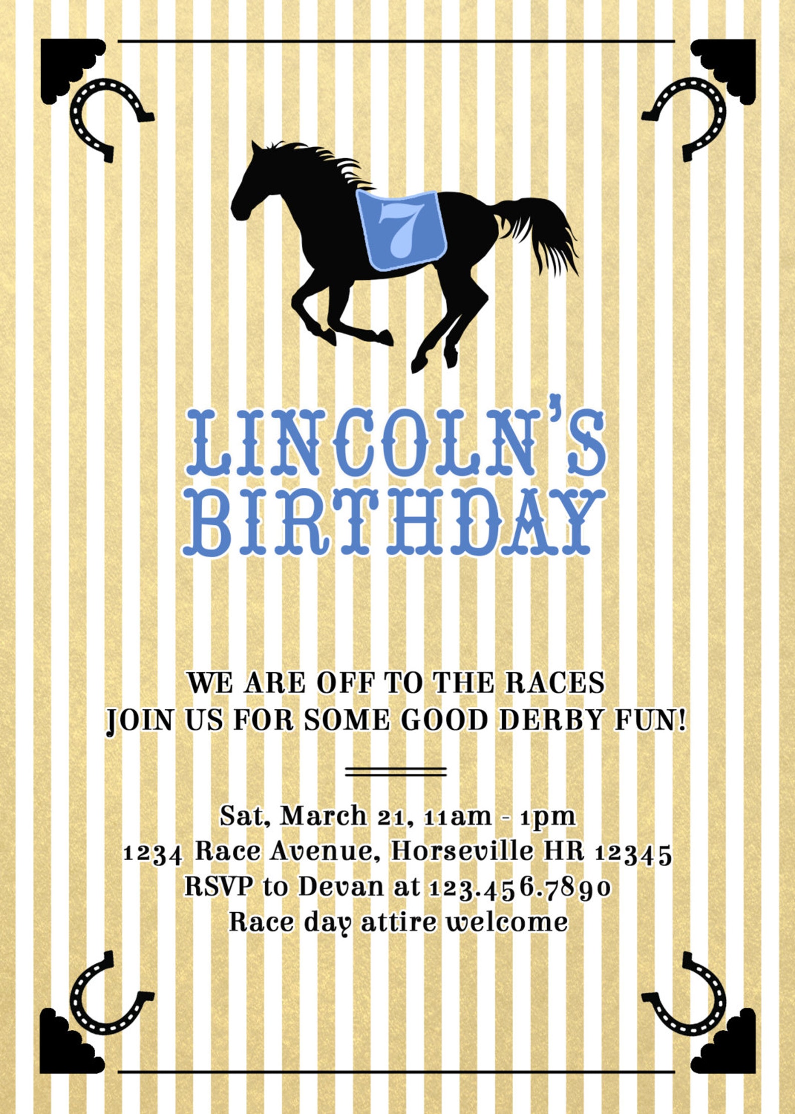 Modern Horse Race Birthday Invitation / Equestrian Derby - Etsy UK
