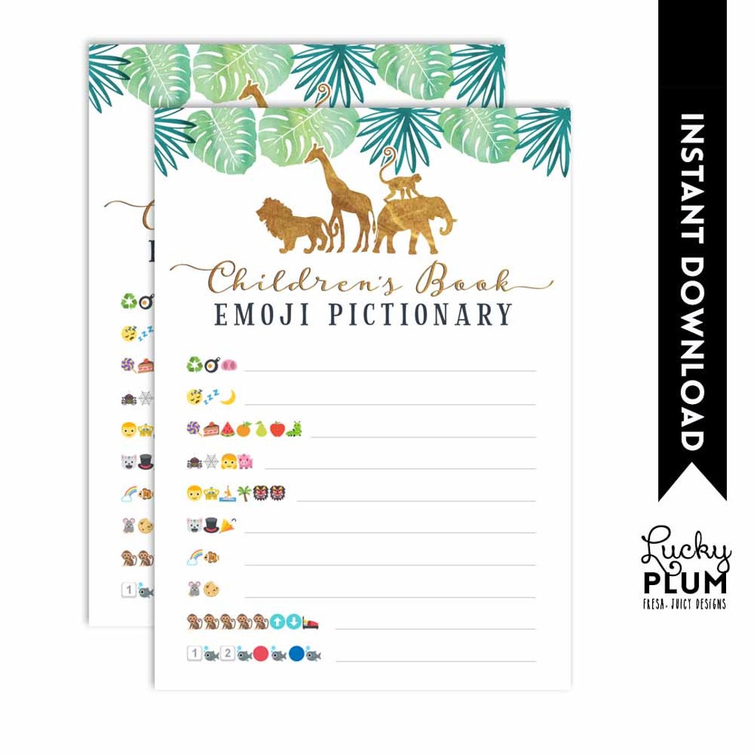 Safari Emoji Pictionary Children's Baby Book / Jungle Elephant Monkey ...