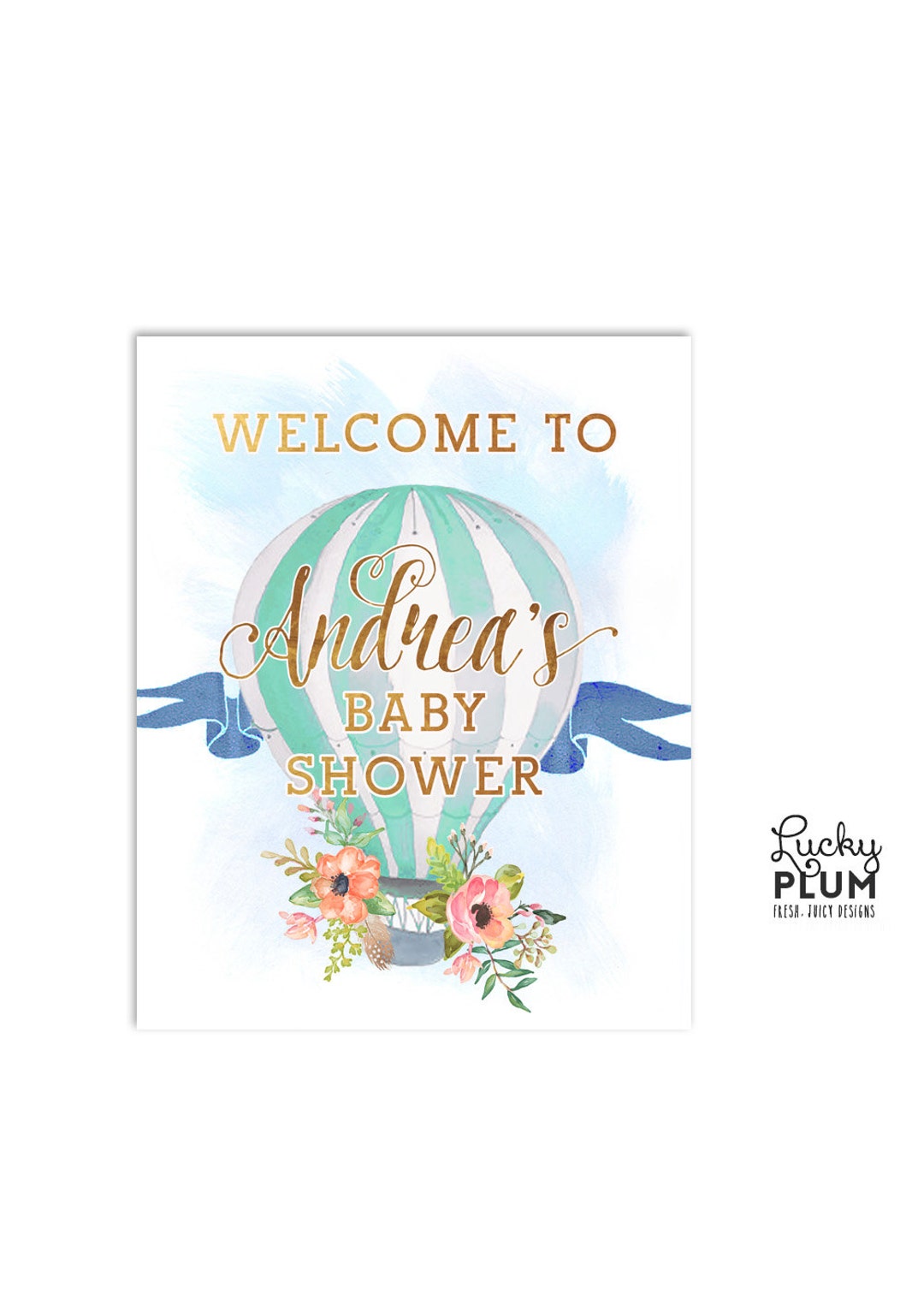 Hot Air Balloon Welcome Sign / Balloon Welcome Sign / up up and Away ...