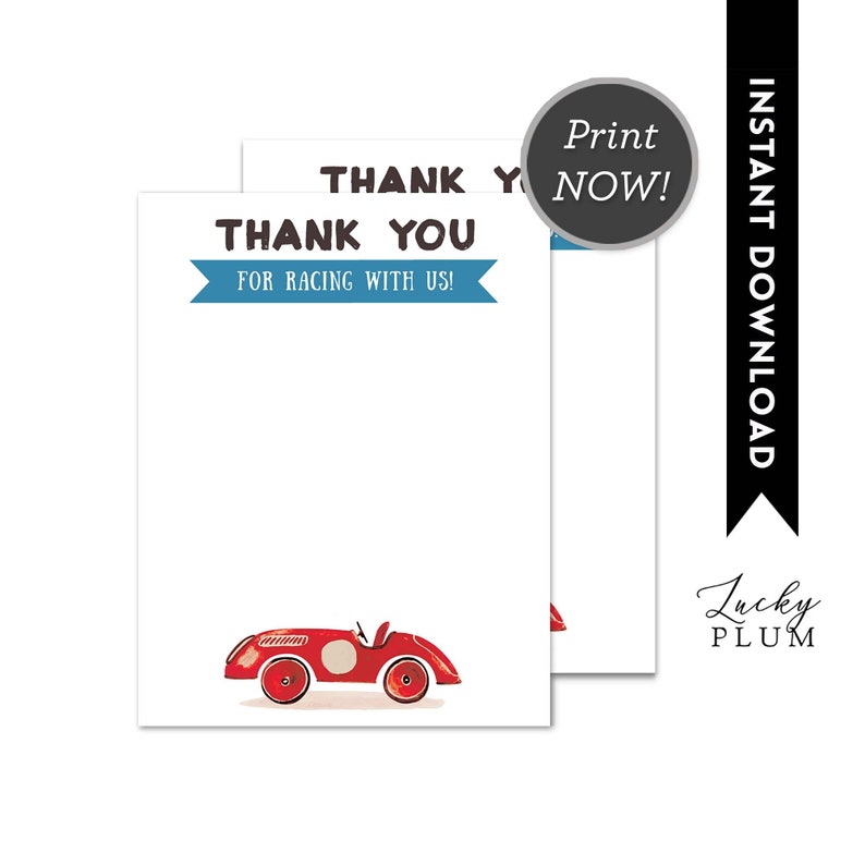 Race Car Favor Tags / Race Car Gift Tag / Race Car Thank You - Etsy