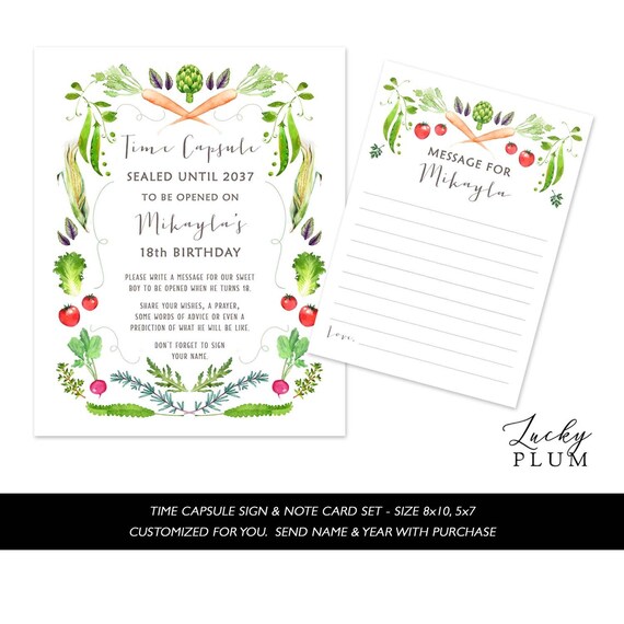 Farmers Market Time Capsule / Vegetable Fruit Time Capsule / - Etsy