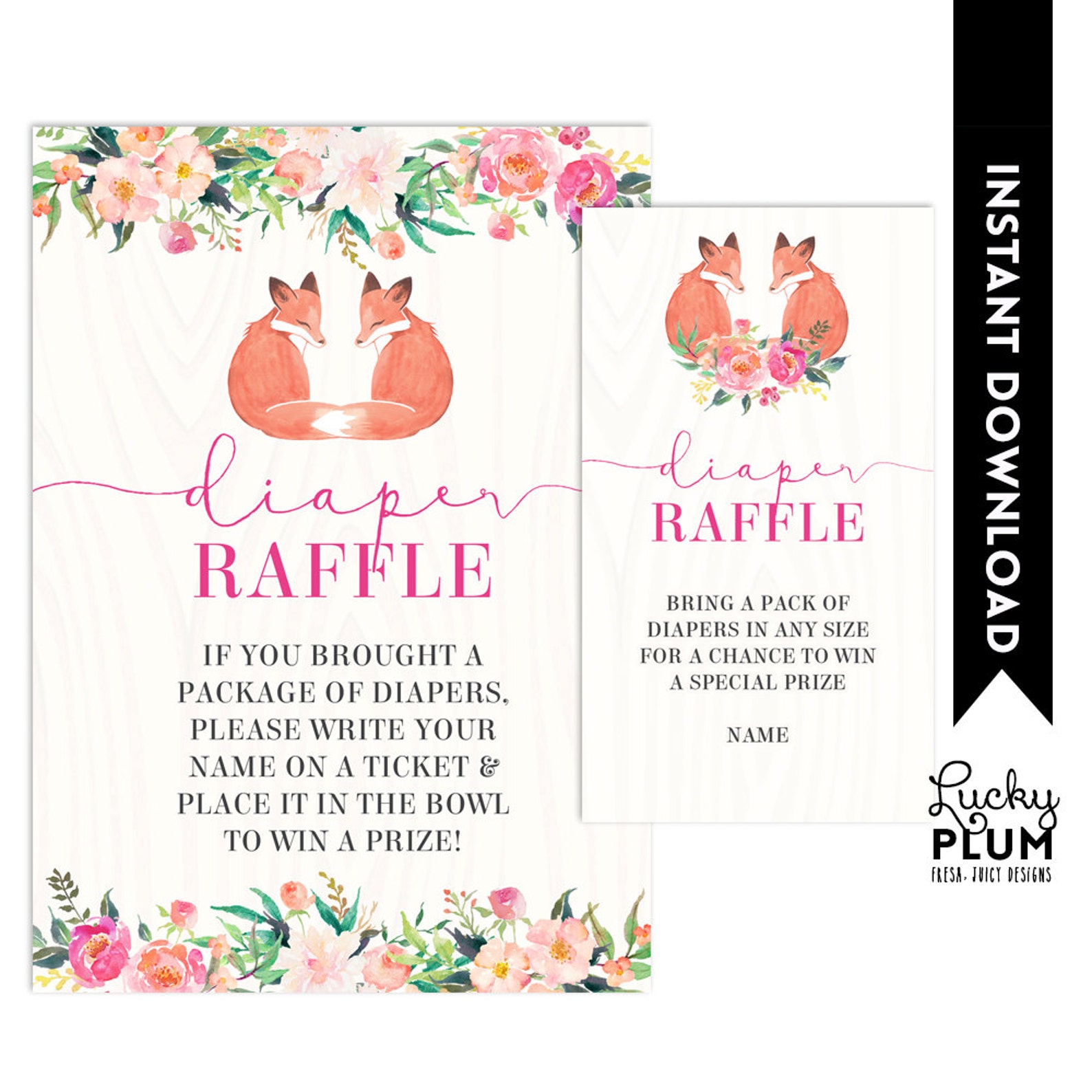 Fox Baby Bingo / Woodland Baby Bingo / Forest Baby Bingo / - Etsy