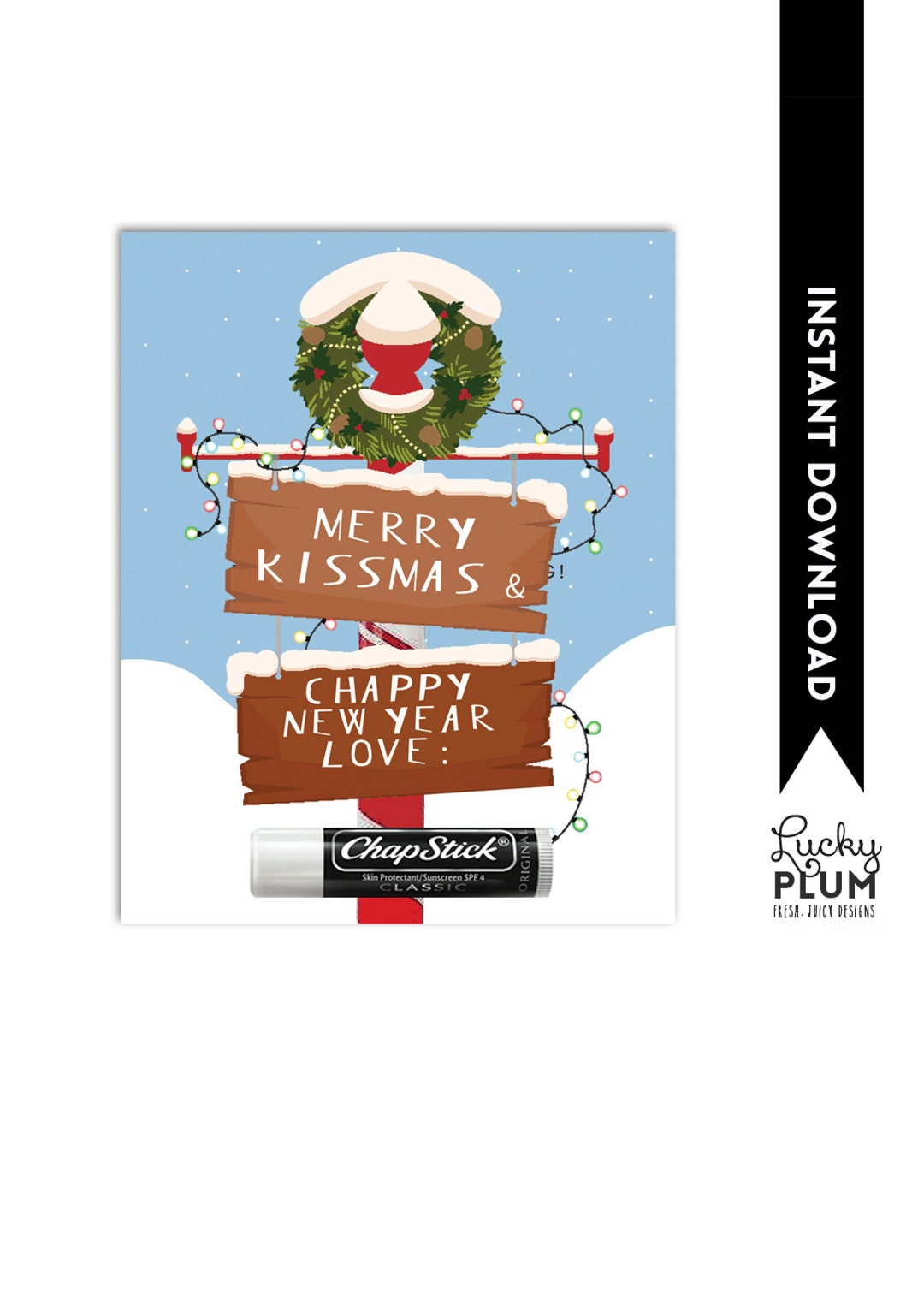 Chapstick Christmas Card / Teacher Thank You Card / Christmas Gift Card ...