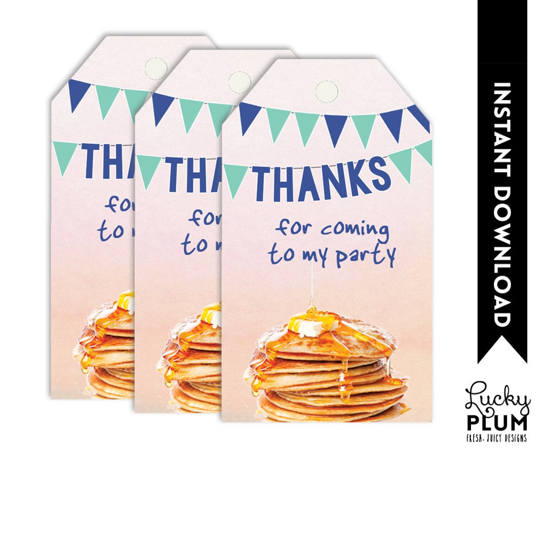 Pancakes Favor Tags / Pancake Thank You Tag / Pancakes Thank You Labels ...