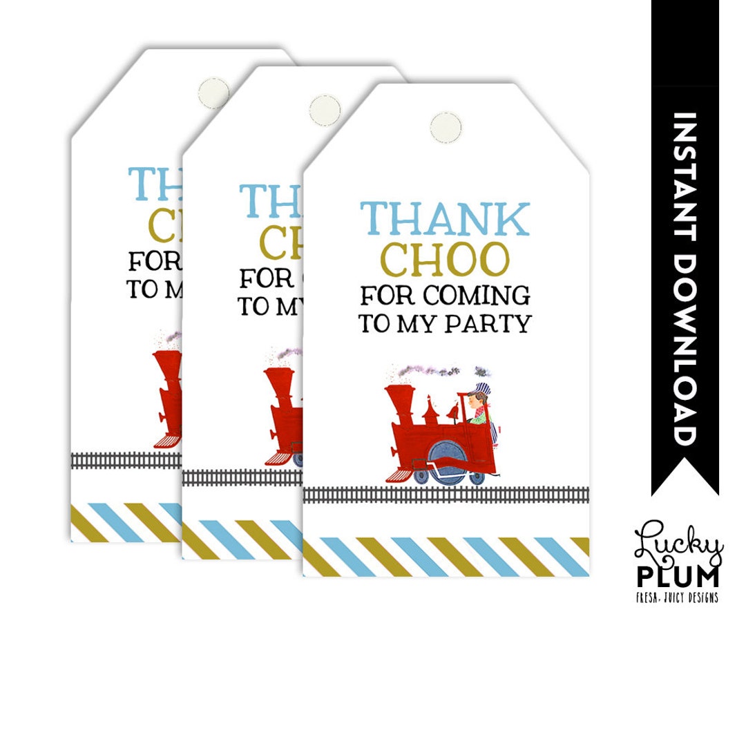 Train Favor Tag / Train Thank You Tag / Transportation Favor Tag / Car ...