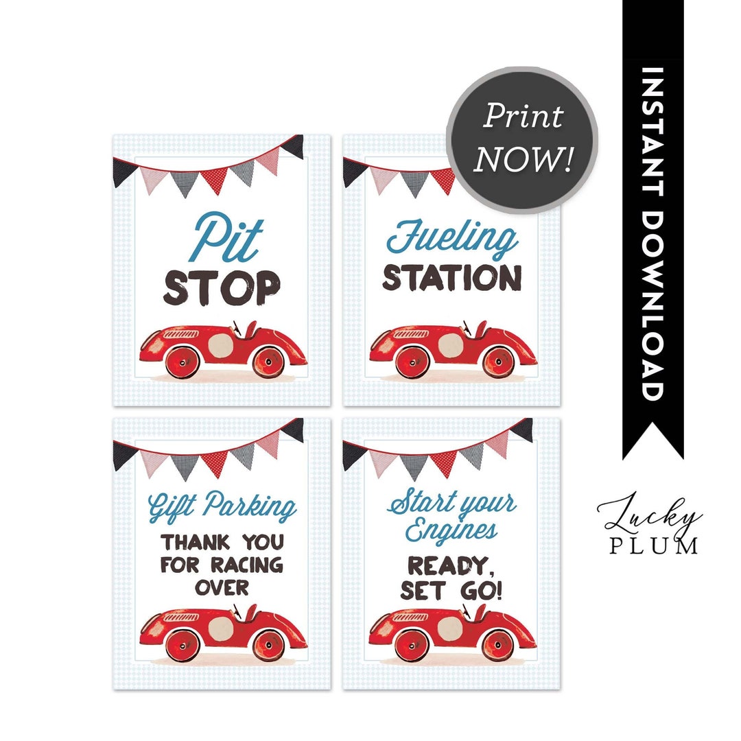 Race Car Signs / Fueling Station / Pit Stop / Gift Parking / Start You ...