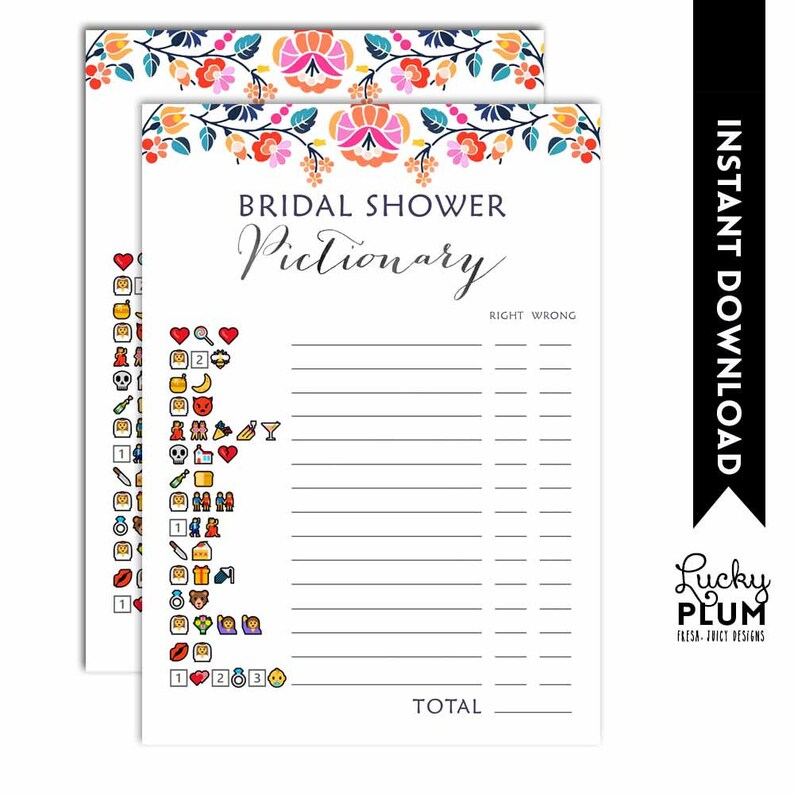 Fiesta Bridal Pictionary / Fiesta Bridal Emoji Game / Fiesta - Etsy