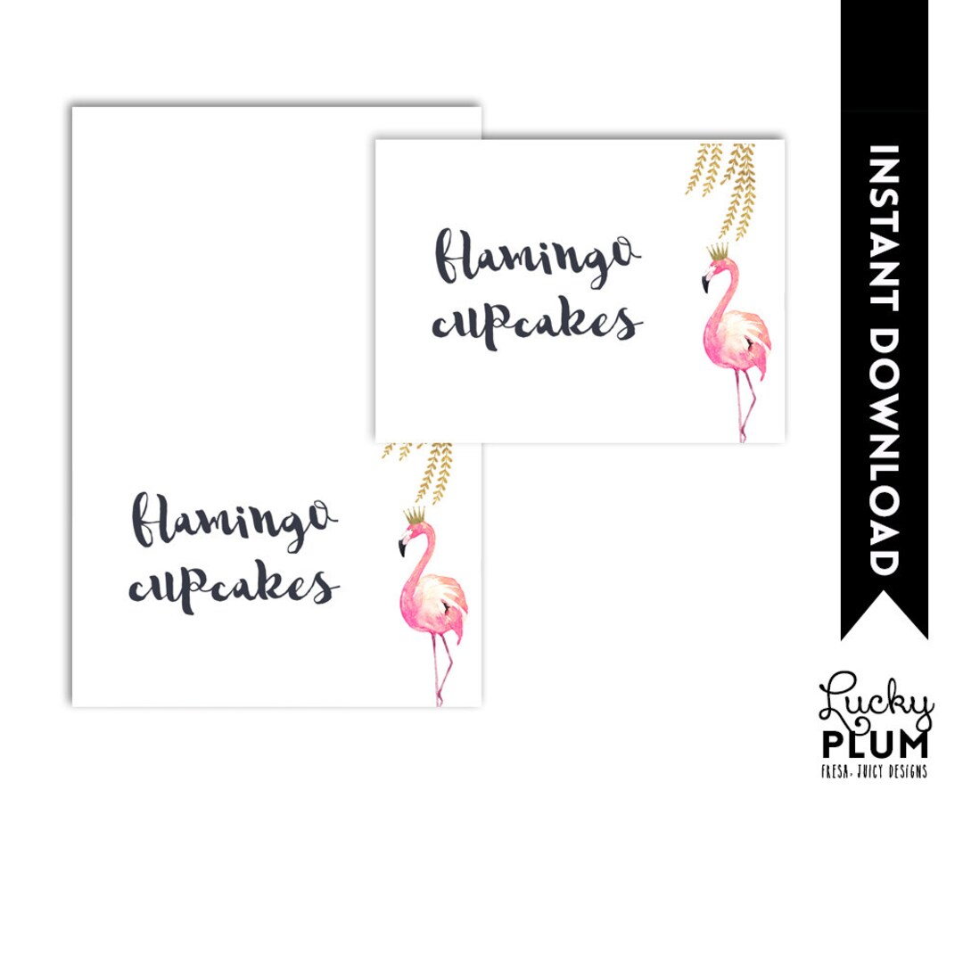 Flamingo Food Card / Flamingo Food Tent Card / Flamingo Place Card ...