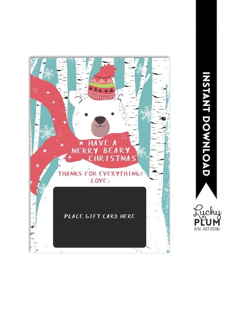 Amazon Gift Card Holder / Teacher Thank You Card / Christmas - Etsy