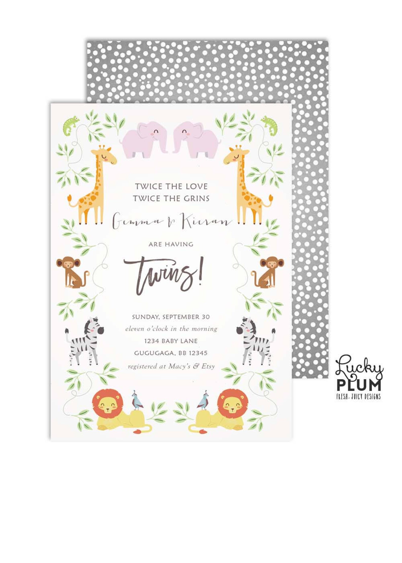 Twins Baby Shower Invitation / Twin Boy Girl Shower / Couples - Etsy