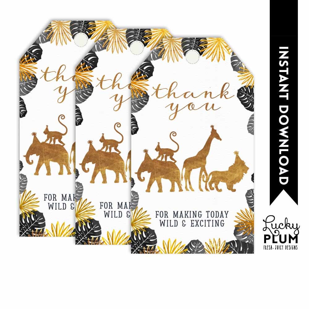 Safari Favor Tag / Safari Gift Tag / Safari Thank You Tag / | Etsy