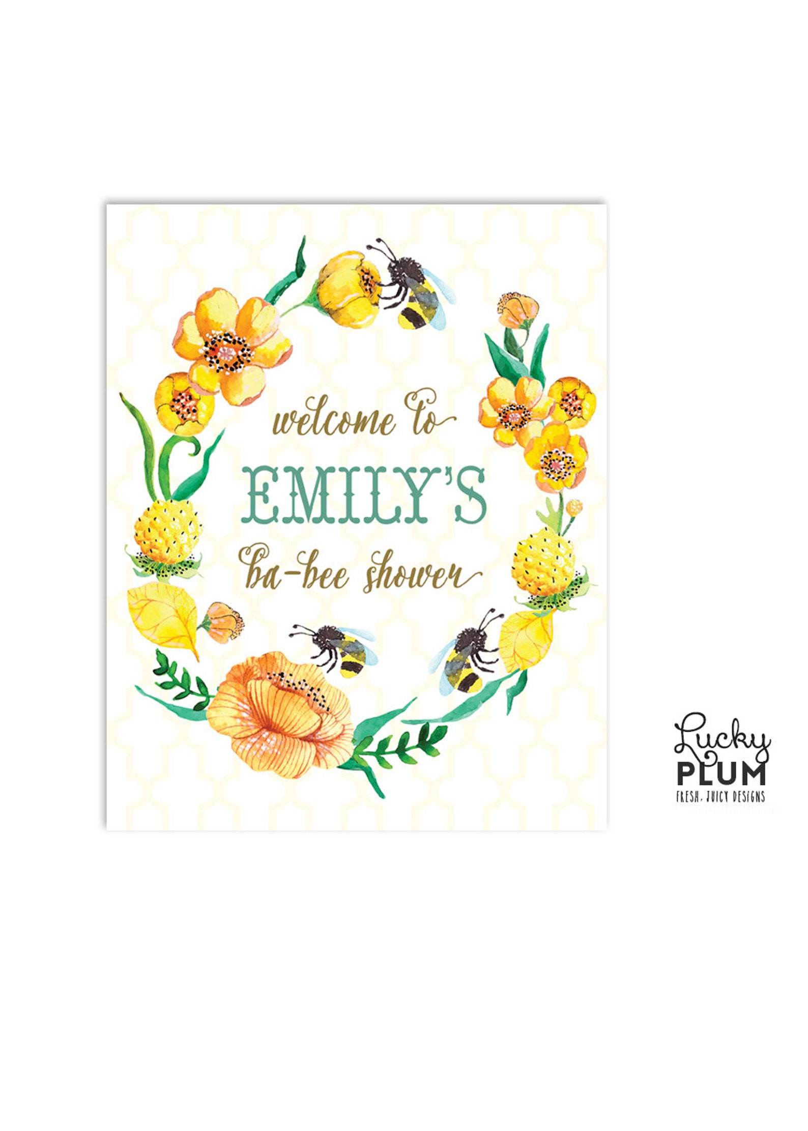 Bee Welcome Sign / Bumble Bee Welcome Sign/ Yellow Flower - Etsy