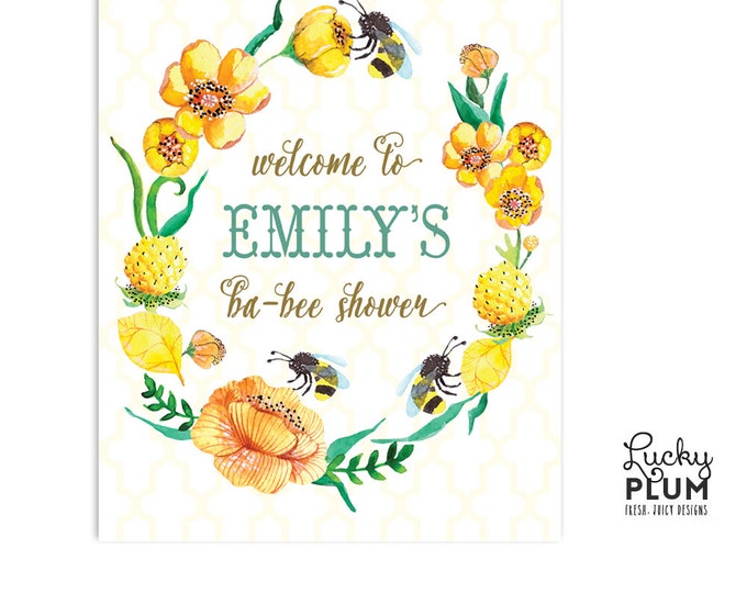 Bee Welcome Sign / Bumble Bee Welcome Sign/ Yellow Flower - Etsy
